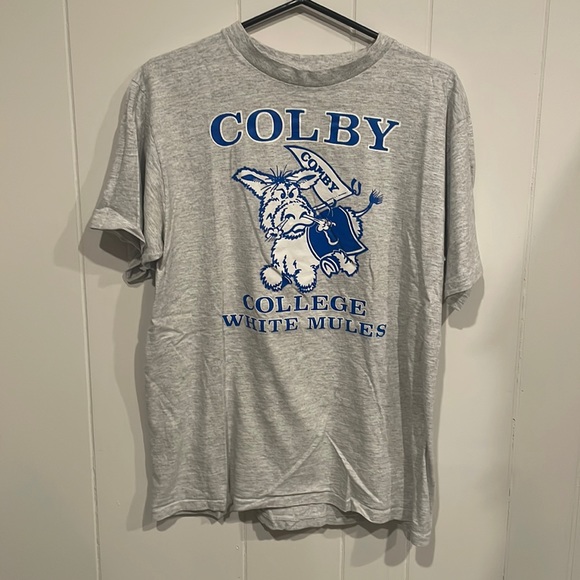 Vintage | Shirts | Vintage Colby College White Mules Tshirt | Poshmark